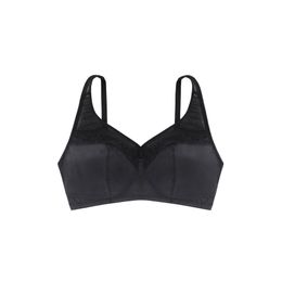 Dorina Damen Minimizer-BH "Teagan", Gr. 80, schwarz, Satin, Obermaterial: 92% Polyester, 8% Lyocell, BHs, ohne B&uuml;gel, breite Tr&auml;ger, Satin und Spitze