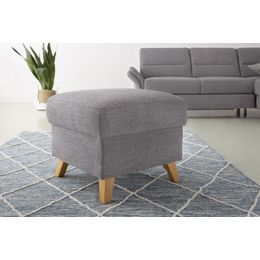 Stauraumhocker Home Affaire, B:58cm H:48cm T:58cm, silber, 100% Polyester, Hocker, "Westerland", in vielen Bezugsarten und Farben, auch in