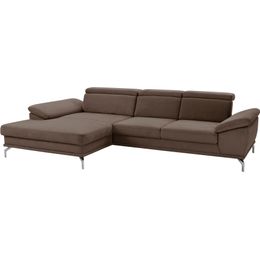 Sit & More Ecksofa SIT & MORE, B:311cm H:85cm T:181cm, braun, Wohnzimmer, Sofas, "Scorpio L-Form", inklusive Sitztiefenverstellung, wahlweise mit Kopfverstellung