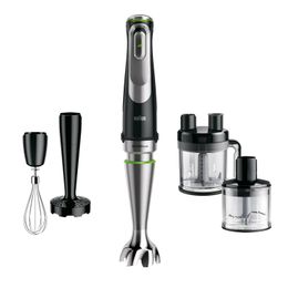 Braun Stabmixer "MultiQuick 9 MQ 9187XLI - 1200W, Stufenlos, Dynamische Klinge", B:6,8cm H:41cm T:6,8cm, schwarz, Mixer, Spritzschutz, Extra