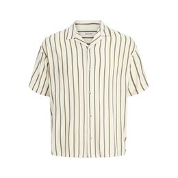 Jack & Jones PlusSize Herren Kurzarmhemd "JJEJEFF RESORT STRIPE SHIRT SS PLS"dusty olive, Gr. XXXL, JACK & JONES PLUSSIZE, gestreift, Web, Obermaterial: 100% Viskose,