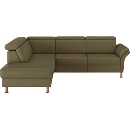 Ecksofa Home Affaire, B:259cm H:85cm T:227cm, gr&uuml;n, 100% Polyester, Wohnzimmer, Sofas, "Calypso L-Form", mit Relaxfunktion motorisch im Sofa 2,5-