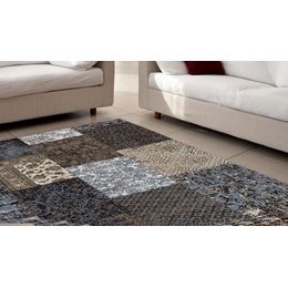Teppich Kayoom, B:80cm H:8mm L:150cm, braun, Baumwolle, Wohnzimmer, Teppiche, "Symphony 160", Flachgewebe, reine Baumwolle, Wohnzimmer