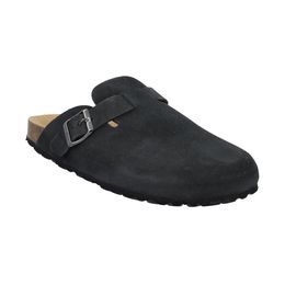 CMP Herren Hausschuh "NAVARRO SLIPPERS", Gr. 45, schwarz, Leder, Schuhe, sportlicher Stil, Gummilaufsohle, ohne Verschluss