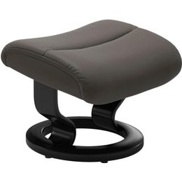 Fu&szlig;hocker stressless, B:57cm H:40cm T:47cm, grau, Leder BATICK: BATICK ist ein leicht korrigiertes, durchgef&auml;rbtes und genarbtes M&ouml;belleder, bei dem