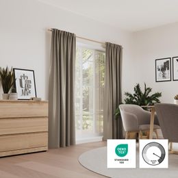Neutex for you! Vorhang NEUTEX FOR YOU "LUXURY", dunkelbeige, B:141cm H:245cm, Polyester, Gardinen, Samtoptik mit edlem Glanz