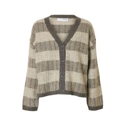 Selected Strickjacke 'SLFalva' Damen Gr&ouml;&szlig;e S beige / graumeliert