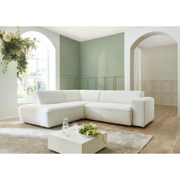 Ecksofa DIE PLANBAR, B:254cm H:75cm T:227cmharry wei&szlig;, 100% Polyester, Wohnzimmer, Sofas, "MP-IN24083", SoftSitz-Kaltschaumpolsterung, wahlweise mit