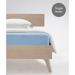 Spannbettlaken Fleuresse, B:70cm L:140cm, blau, Single-Jersey, Obermaterial: 100% Baumwolle, Bettlaken, "Colours Jenny C Kids", Halbleinen, 50%