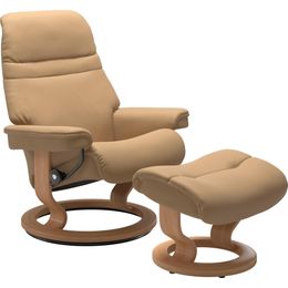Fu&szlig;hocker stressless, B:57cm H:39cm T:40cm, beige, Leder BATICK: BATICK ist ein leicht korrigiertes, durchgef&auml;rbtes und genarbtes M&ouml;belleder, bei dem