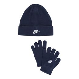 Nike Sportswear Set: M&uuml;tze + Handschuhe M&auml;dchen Gr&ouml;&szlig;e S/XXL marine / wei&szlig;