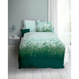 Bettw&auml;sche Kaeppel, gr&uuml;n, Mako-Satin, Obermaterial: 100% Baumwolle, Bettw&auml;sche, "Herbal"