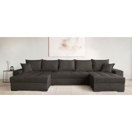 Wohnlandschaft OTTO HOME, H:41cm T:161cmbeige, 100%Polyester, Sofas, "Home System U-Form, von B: 269-352 cm w&auml;hlbar, 6 Varianten zur Auswahl", mit