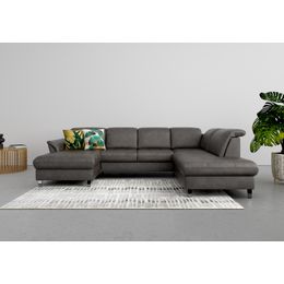 Sit & More Wohnlandschaft SIT & MORE, B:312cm T:224cm, grau, 100% Polyester, Sofas, "Maggiore U-Form", wahlweise mit Kopfteilverstellung, Bettfunktion und