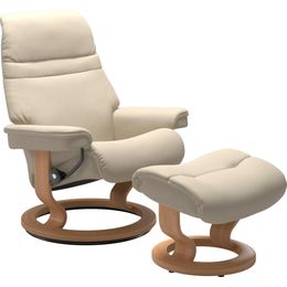 Fu&szlig;hocker stressless, B:57cm H:39cm T:40cm, beige, Leder BATICK: BATICK ist ein leicht korrigiertes, durchgef&auml;rbtes und genarbtes M&ouml;belleder, bei dem