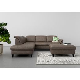 Sit & More Ecksofa SIT & MORE, B:261cm T:224cm, braun, 100% Polyester, Wohnzimmer, Sofas, "Maggiore L-Form", wahlweise mit Kopfteilverstellung, Bettfunktion und