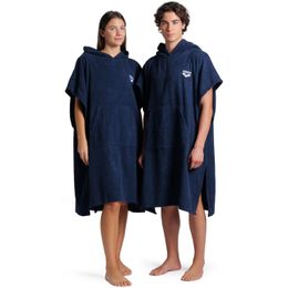 Badeponcho arenanavy, wei&szlig;, Baumwolle, Hausm&auml;ntel, "arena Unisex Baumwoll Poncho Bademantel", Duschen, Strand, Sport, Schwimmbad, Sauna, Baumwolle,