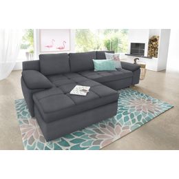 Ecksofa Home Affaire, B:270cm H:82cm T:90cm, grau, Struktur fein (95% Polyester, 5% Polyamid);Luxus-Microfaser ALTARA NUBUCK (100%