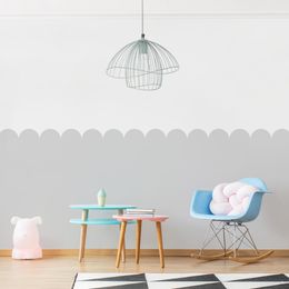 Bilderwelten Fototapete Vliestapete Abstrakt Wandtapete grau - Halbkreisbord&uuml;re klein grau - Geometrisch Wohnzimmer Schlafzimmer