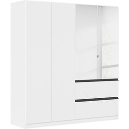 Dreht&uuml;renschrank Rauch, B:181cm H:197cm T:54cmalpinwei&szlig;, eingriffe graumetallic, Holzwerkstoff, Schr&auml;nke, "Kleiderschrank Schrank Garderobe COSTA in