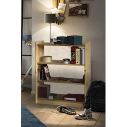 M&ouml;bilia B&uuml;cherregal M&Ouml;BILIA, B:80cm H:100cm T:30cm, beige, Massivholz, Wohnzimmer, Regale, gefertigt aus massivem Kiefernholz