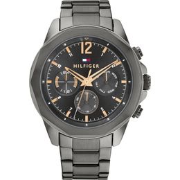 Tommy Hilfiger Herren Multifunktionsuhr "LARS", grau, Armbanduhren, Quarzuhr, Armbanduhr, Herrenuhr, Datum, Edelstahlarmband