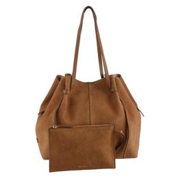 Damen Shopper "Sili", MARC O'POLO ACCESSORIEScamelfarben, Veloursleder, unifarben, Taschen, gro&szlig;e Damen-Umh&auml;ngetasche, Schultertasche mit