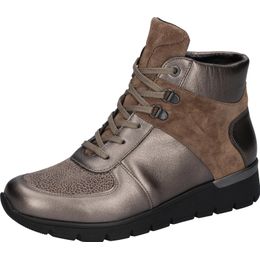 Waldl&auml;ufer WALDL&Auml;UFER Damen Schn&uuml;rboots "H-RAMONA", Gr. 8, braun, Nappaleder, Textil, Veloursleder, metallic, Schuhe, Stiefelette in Extraweite K,