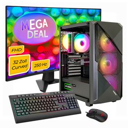 GAMEMAX Gaming-PC-Komplettsystem "MegaDeal Striker 2756 AMD Ryzen 5 5500 16GB 480GB SSD RTX 5050", Microsoft Windows 11 Home (64 Bit), 16 GB RAM 480