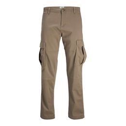 Jack & Jones JACK & JONES Herren Cargohose "JPSTKANE JJJONNIE CARGO", braun, Gr. 28, unifarben, Web, Obermaterial: 98% Baumwolle, 2% Elasthan, Hosen
