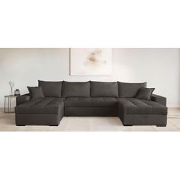 Wohnlandschaft OTTO HOME, H:41cm T:161cmanthrazit, 100%Polyester, Sofas, "Home System U-Form, von B: 269-352 cm w&auml;hlbar, 6 Varianten zur Auswahl",