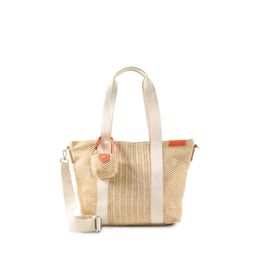 Tom Tailor Damen TTVANYA L Shopper mit abnehmbarer Anh&auml;ngertasche, beige, Uni, Gr. ONESIZE