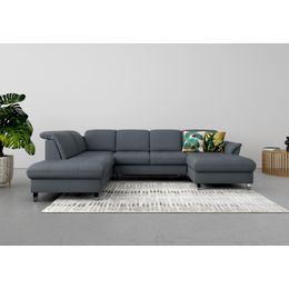 Sit & More Wohnlandschaft SIT & MORE, B:312cm T:224cm, grau, 98% Polyester, 2% Polyamid, Sofas, "Maggiore U-Form", wahlweise mit Kopfteilverstellung,