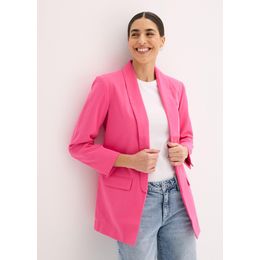 bonprix Longblazer aus Viskose-Mix, pink, Gr.50, Charismatischer Longblazer mit geradem Saum.
