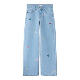 name it Jeans M&auml;dchen Gr&ouml;&szlig;e 122 blue denim / hellgelb / rot