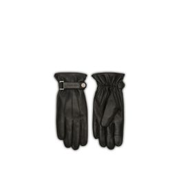 Calvin Klein Herren Lederhandschuhe "LOGO STRAP SMOOTH LEATHER GLOVES", schwarz, Gr. M, unifarben, Schafsleder, Handschuhe, Perfekt f&uuml;r den Alltag