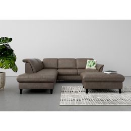 Sit & More Ecksofa SIT & MORE, B:261cm T:224cm, braun, 100% Polyester, Wohnzimmer, Sofas, "Maggiore L-Form", wahlweise mit Kopfteilverstellung, Bettfunktion und