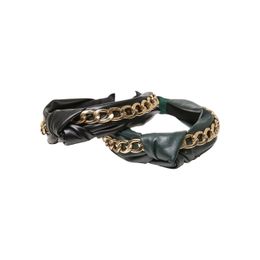 Urban Classics Damen Schmuckset "Urban Classics Unisex Alice Band With Chain 2-Pack", onesizeschwarz, bottlegr&uuml;n, Polyester, Schmuck_Sets