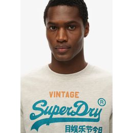 Superdry Herren Rundhalsshirt "VL CALI RELAXED TEE", grau, Gr. S, meliert, Single Jersey, Obermaterial: 60% Baumwolle, 40% Polyester, Shirts, aus