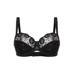 Conturelle Damen B&uuml;gel-BH "Provence", Gr. 70, schwarz, Obermaterial: 66% Polyamid, 24% Polyester, 10% Elasthan, BHs, Dekorativer Au&szlig;entr&auml;ger ist