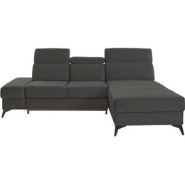 Ecksofa Home Affaire, B:246cm H:83cm T:173cm, grau, Webstoff (100% Polyester);Luxus-Microfaser Paris (90% Polyester/10% Polyamid);Struktur fein (100%