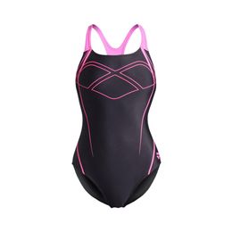 arena Badeanzug 'Graphic Pro Back' Damen Gr&ouml;&szlig;e M pink / schwarz
