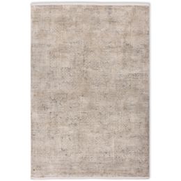 Teppich Astra, B:80cm H:8mm L:150cm, beige, Viskose, Wohnzimmer, Teppiche, "Gravina 243", seidiger Schimmer durch Viskose, Hoch Tief Struktur,
