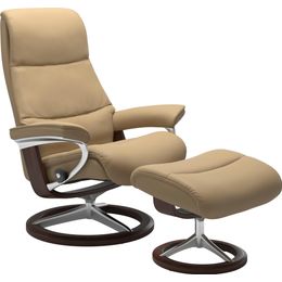 Fu&szlig;hocker stressless, B:57cm H:43cm T:47cm, beige, Leder BATICK: BATICK ist ein leicht korrigiertes, durchgef&auml;rbtes und genarbtes M&ouml;belleder, bei dem