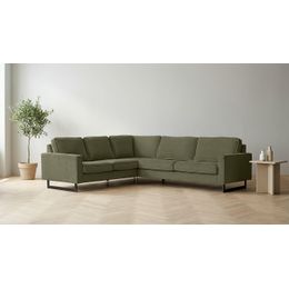Ecksofa Home Affaire, B:290cm H:85cm T:250cm, gr&uuml;n, Luxus-Microfaser in Lederoptik(100% Polyester);Cord (92% Polyester, 8% Polyamide), Wohnzimmer,