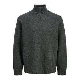 Jack & Jones JACK & JONES Herren Stehkragenpullover "JORSOFT KNIT HIGH NECK", grau, Gr. S, meliert, Strick, Obermaterial: 55% Baumwolle, 22% Polyester, 21%