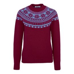 William Lockie Fair-Isle-Pullover, 44 - Bordeaux, aus Wolle