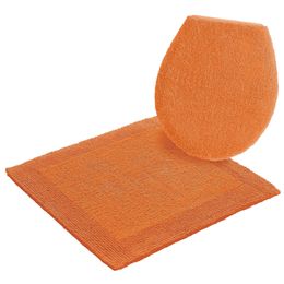 Badematte OTTO HOME, H:14mm, orange, Baumwolle, Badematten, "Kapra, Badvorleger, Badezimmer Teppich", mit Bord&uuml;re, Badteppich, Badematte, Baumwolle