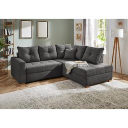 Jockenh&ouml;fer Ecksofa, B:228cm T:99cm, grau, JOCKENH&Ouml;FER GRUPPE, Korpus: 100% Polyester;Kissen: 100% Polyester, Wohnzimmer, Sofas, "Heidelberg L-Form, B: 228 cm",