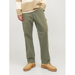 Jack & Jones JACK & JONES Herren Cargohose "JPSTEDDIE CARPENTER PANTS NOOS", gr&uuml;n, Gr. 29, unifarben, Web, Obermaterial: 100% Baumwolle, Hosen